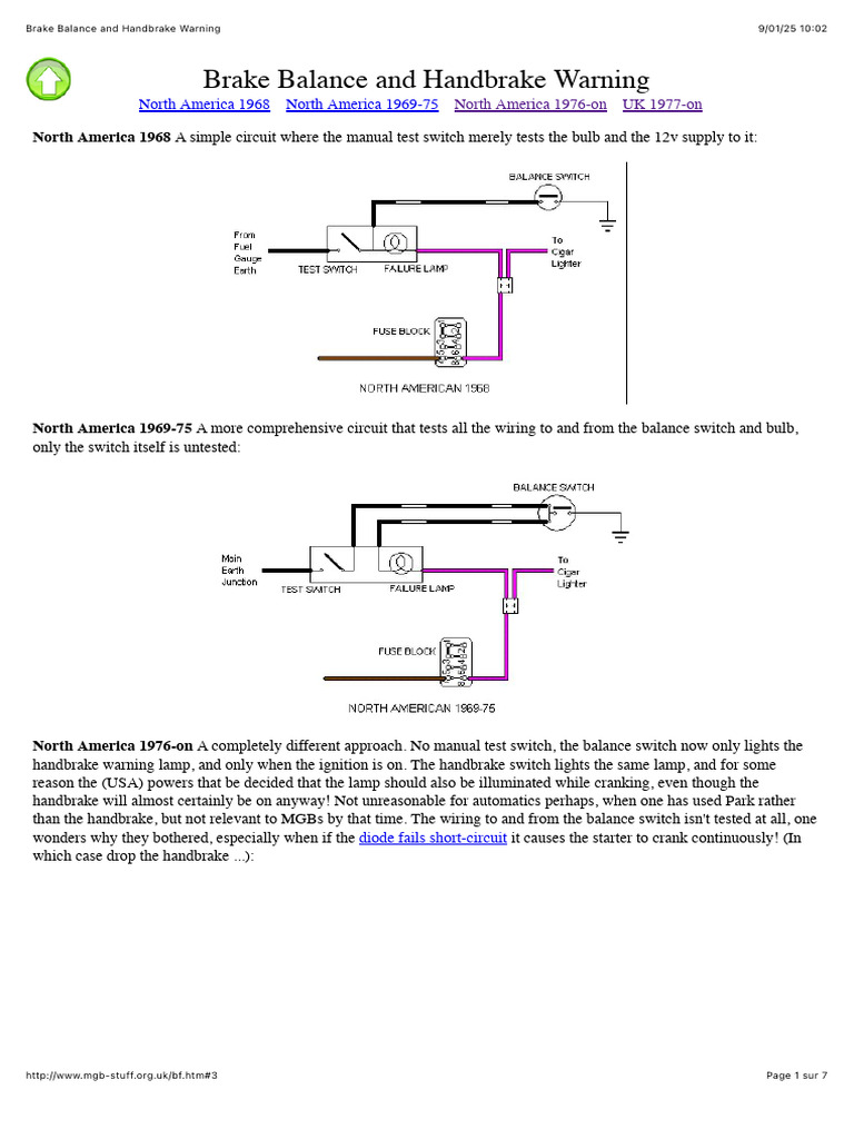 Brake Balance and Handbrake Warning | PDF | Relay | Electric Power