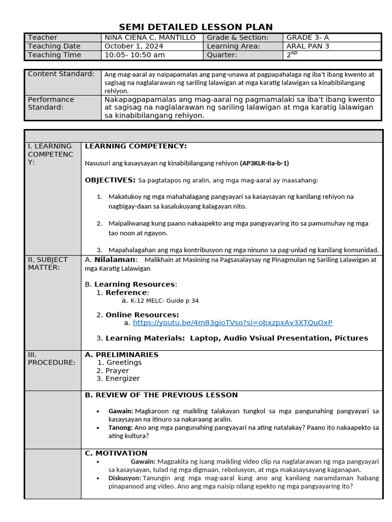 Aral Pan Q2 - Day 2 | PDF