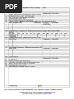 Weekly Freezer Temperature Checklist | PDF