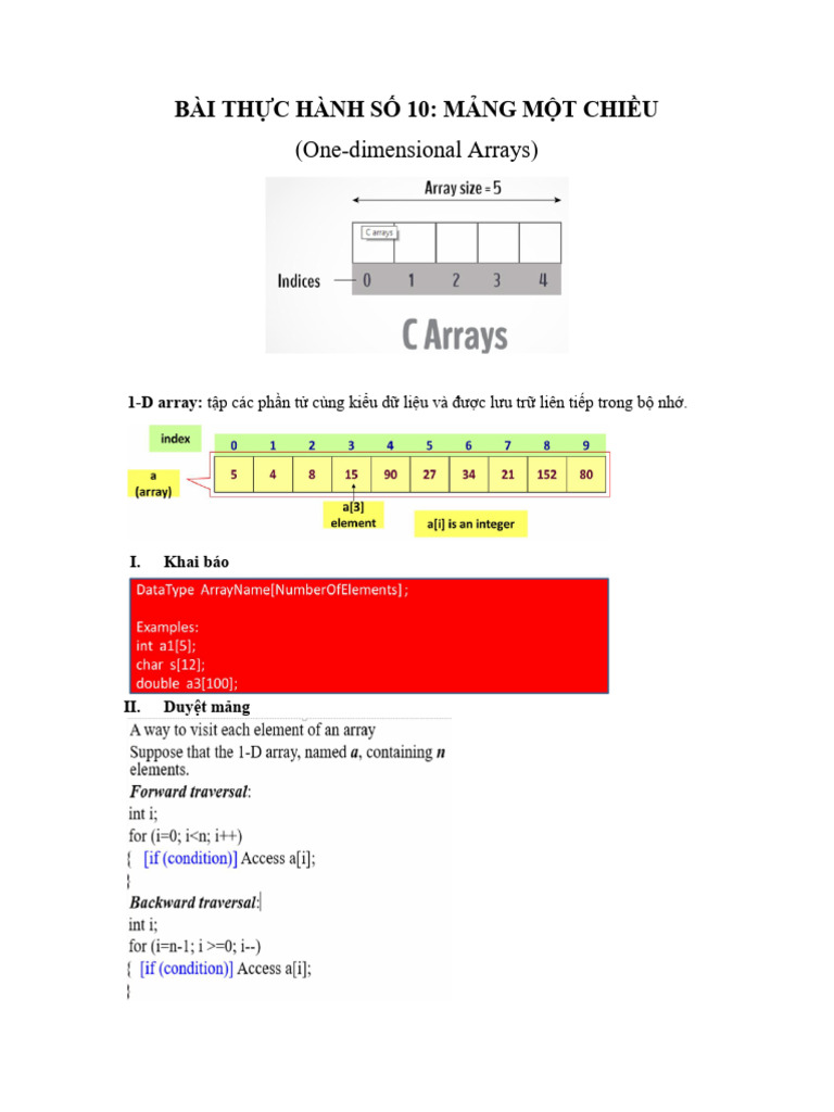10_One-dimensional Arrays | PDF
