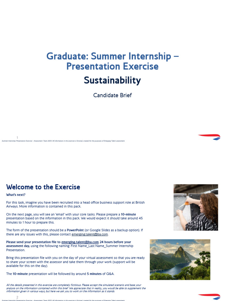 Summer Internship - Presentation Activity - Candidate Instructions 2025 ...