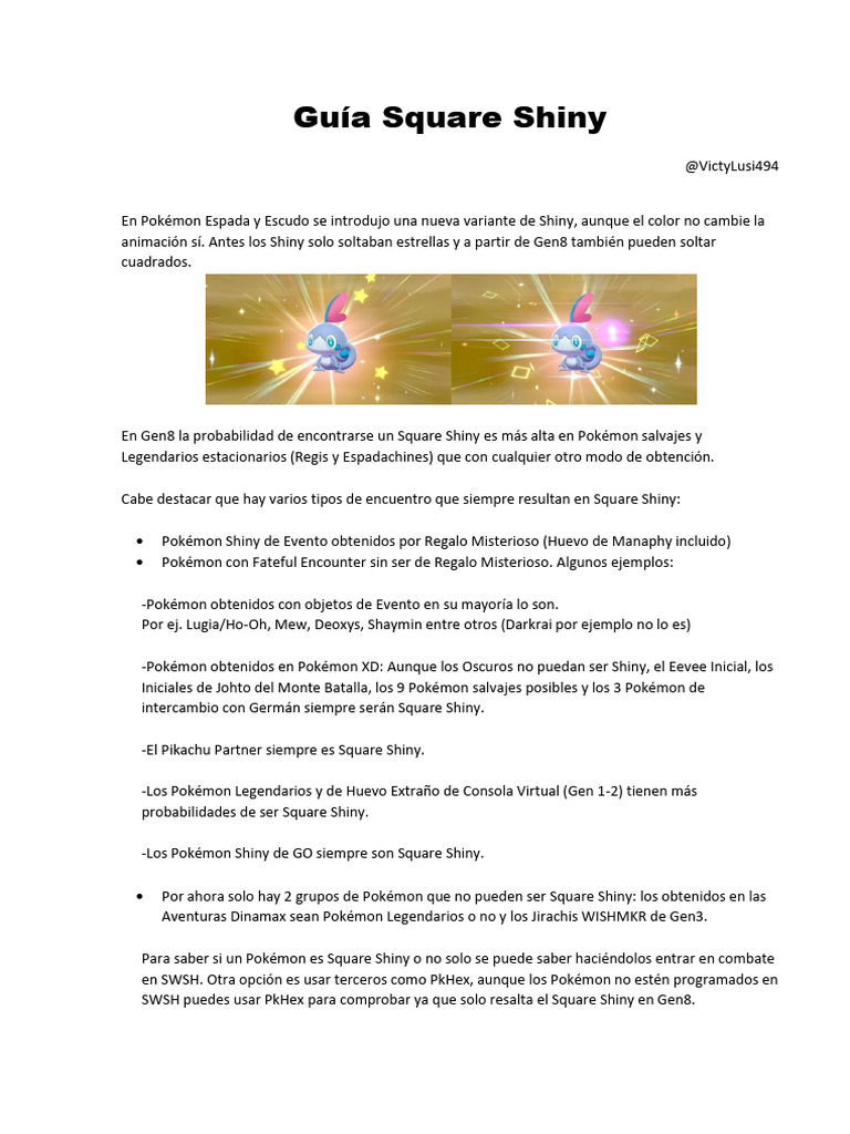 Guía Square Shiny | PDF | Videojuegos | Franquicias de Nintendo