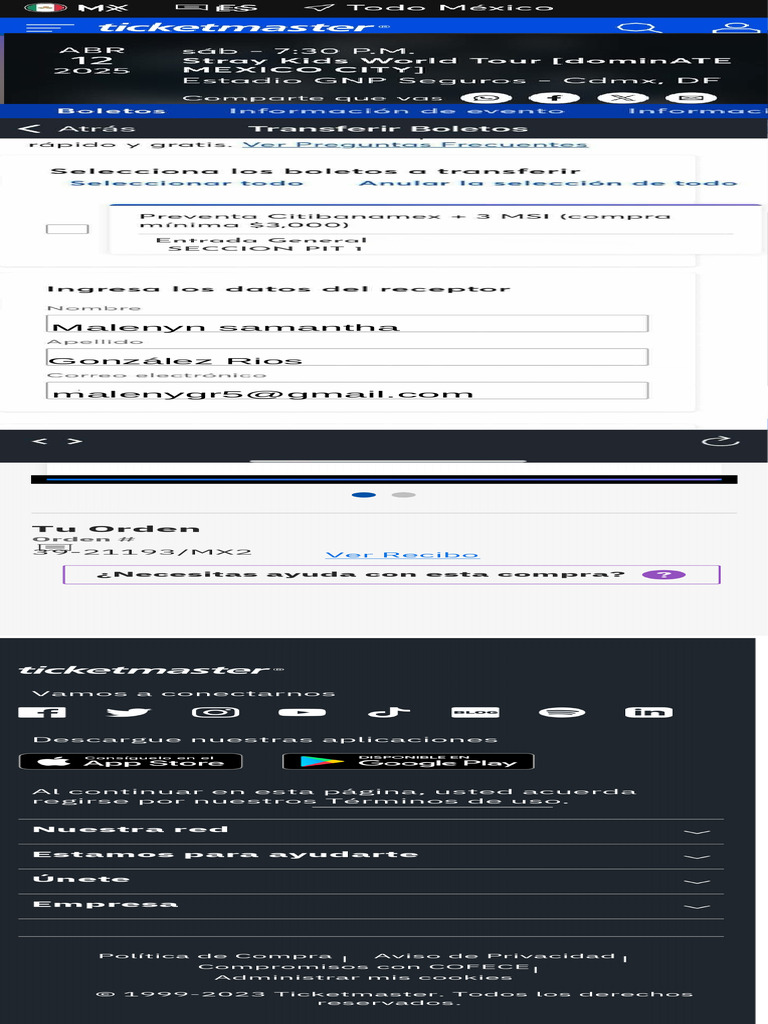 Instrucciones para recoger boletos Ticketmaster | PDF