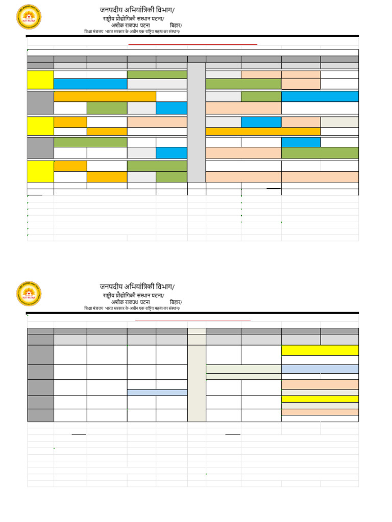 Time-Table_UG-CE_2nd+4th+6th+8th sem_(JAN-JUNE 2025)-1 | PDF | Engineering