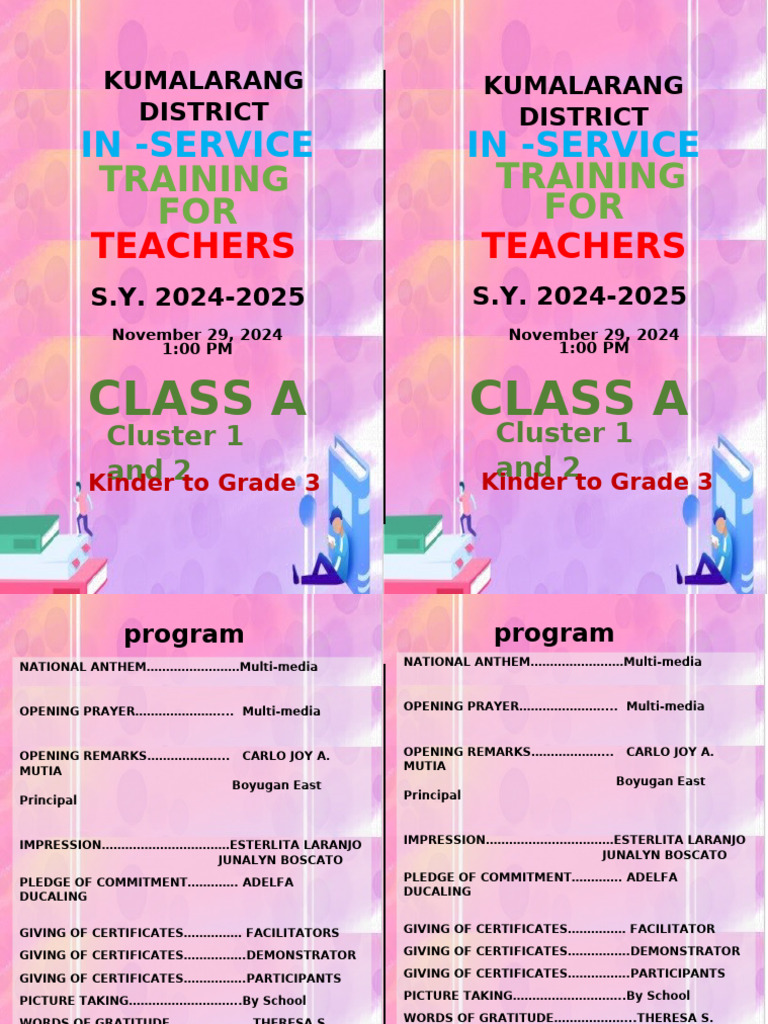 INSET PROGRAM 2024 | PDF