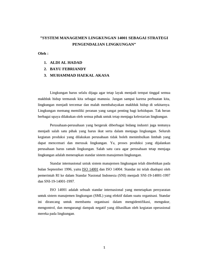 Resume Iso14001 | PDF