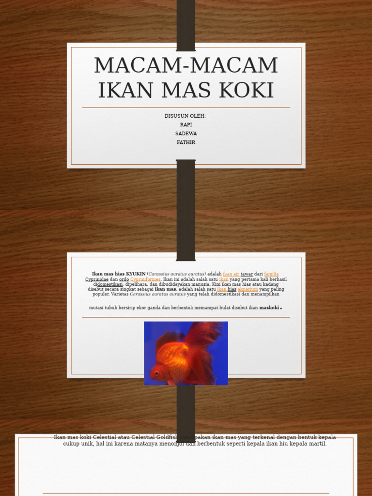 Macam-macam Ikan Mas Koki Rapi,Fathir,Dewa | PDF