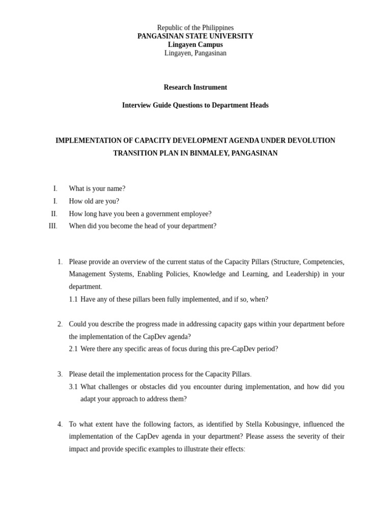 Research Instrument (CapDev) | PDF | Policy | Cognition