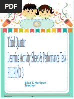 Filipino Grade3 Activity Sheets | PDF