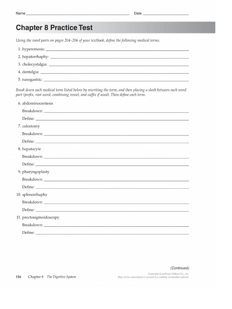 Ch8 Practice Test 1 | PDF