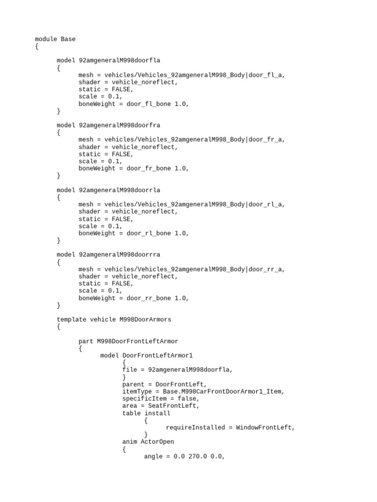Template M998 Doors Armor | PDF | Computer Programming | Software Engineering