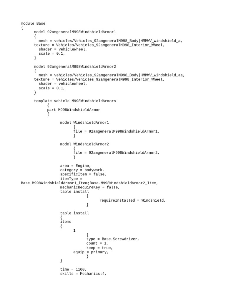 Template M998 Windshield Armor | PDF | Computer Programming
