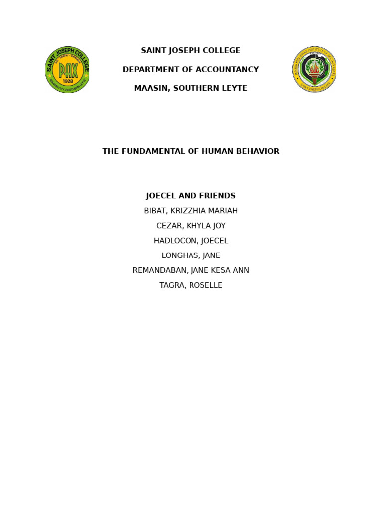 Fundamental of Human Behavior 3A | PDF | Human Behavior | System