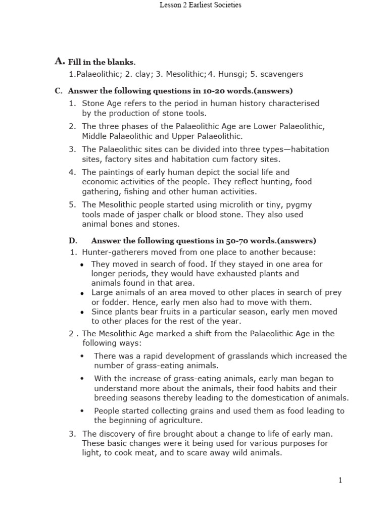 Edited - Preetam Koppad - Lesson 2 | PDF | Paleolithic | Tools