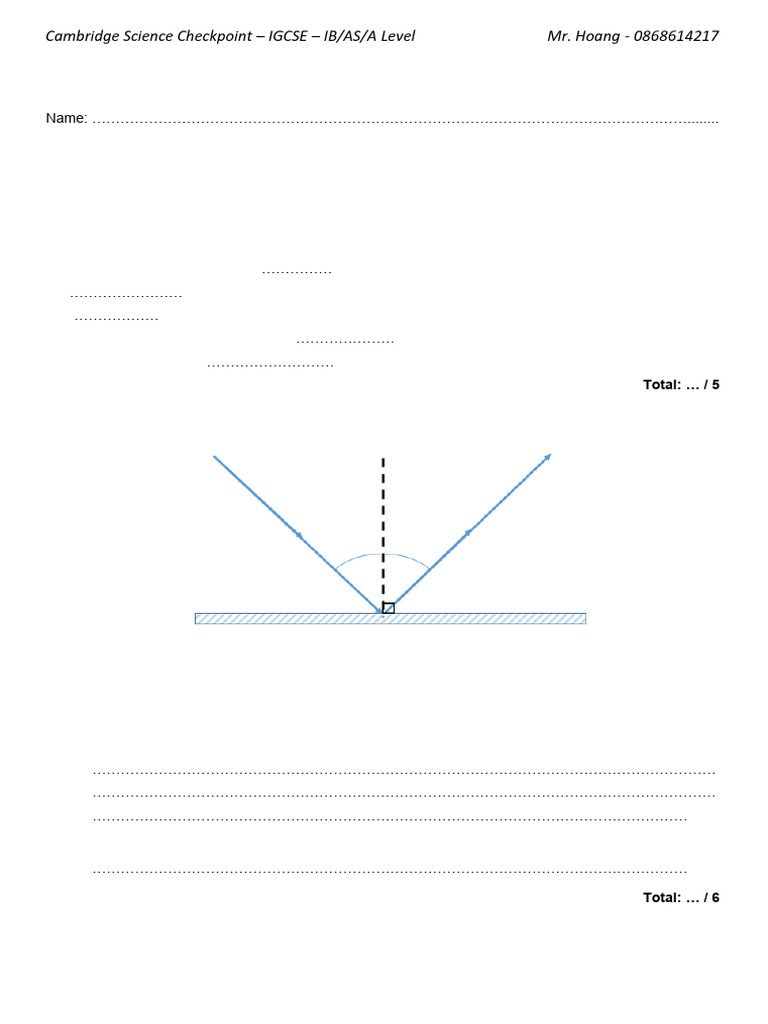Unit 6 (part 1) | PDF | Reflection (Physics) | Refraction