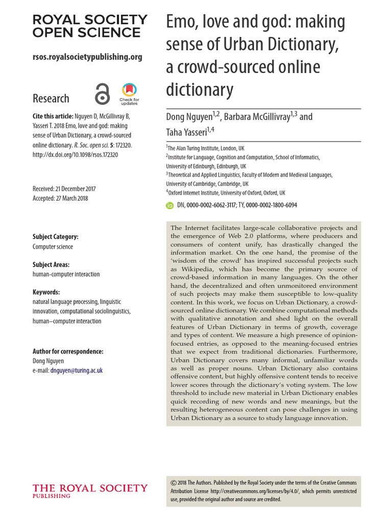 Emo Love and God Making Sense of Urban Dictionary | PDF | Lexicography ...