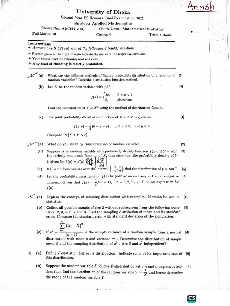 208-Previous Year Final Questions | PDF