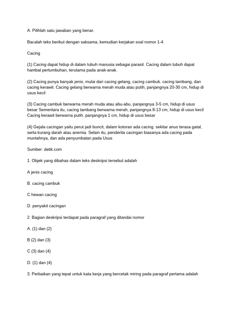 Bahan Soal AAS B.Indo kls 9 | PDF