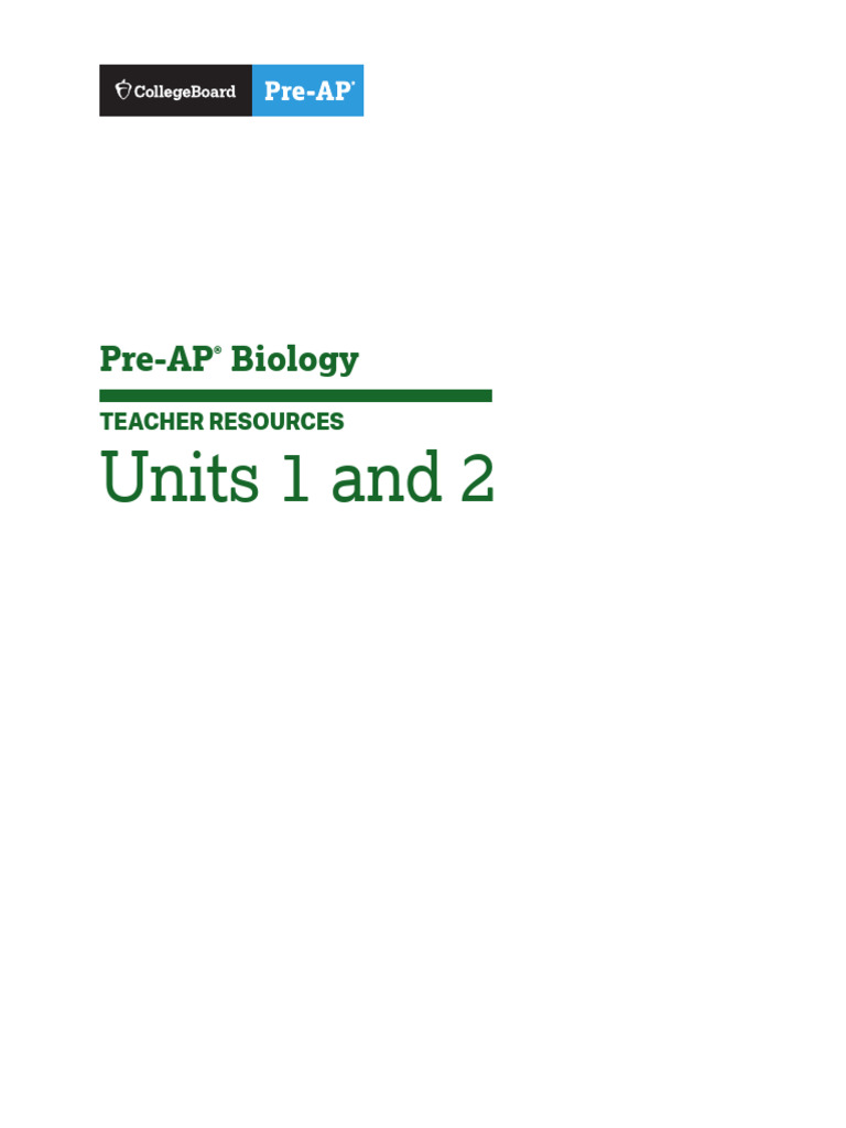 Biology Units 1 and 2 | PDF | Advanced Placement | Teachers