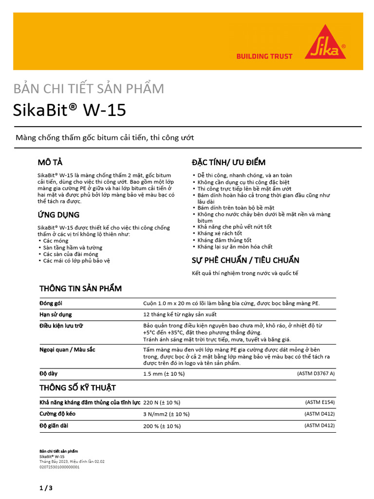 Sikabit W 15 | PDF
