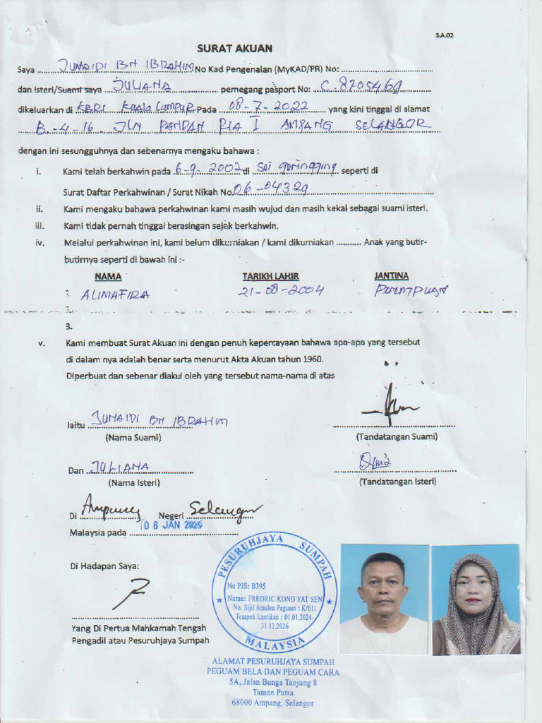 Akuan Sumpah Dan Cop | PDF