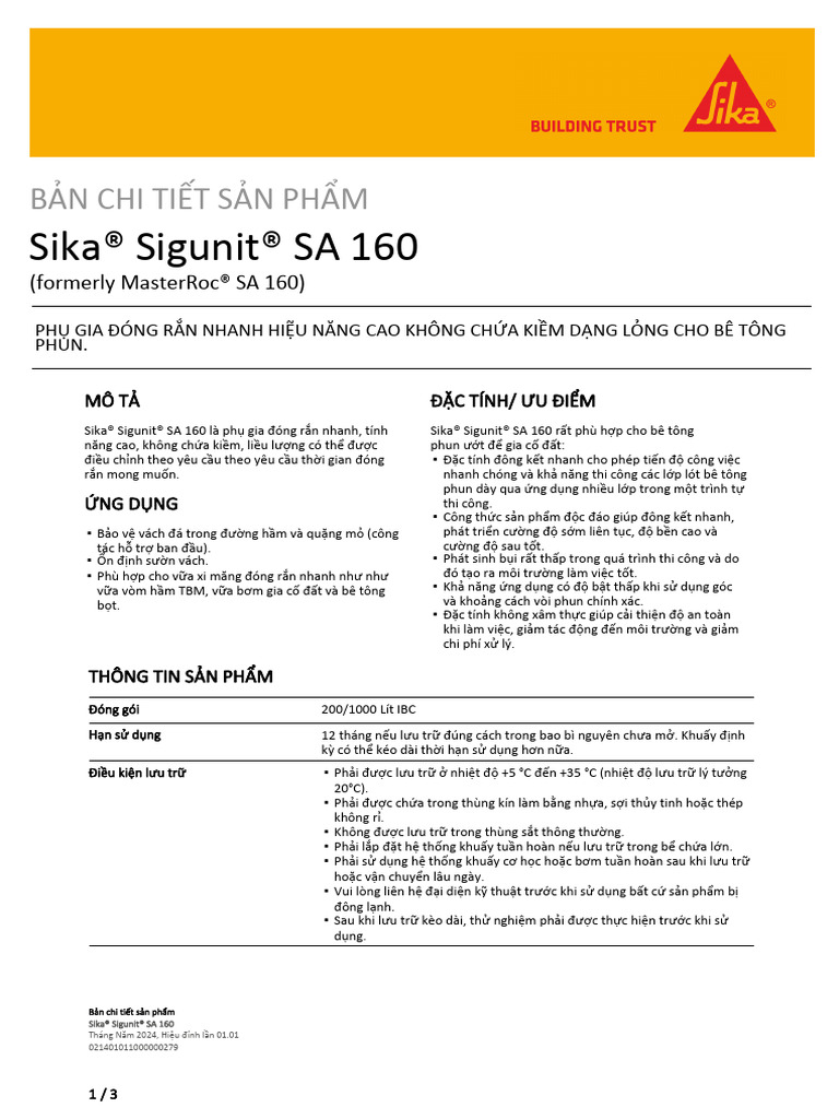 Sika Sigunit Sa 160 | PDF
