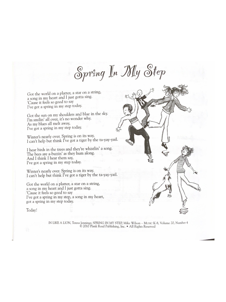 Spring in My Step Lyric Sheet | PDF