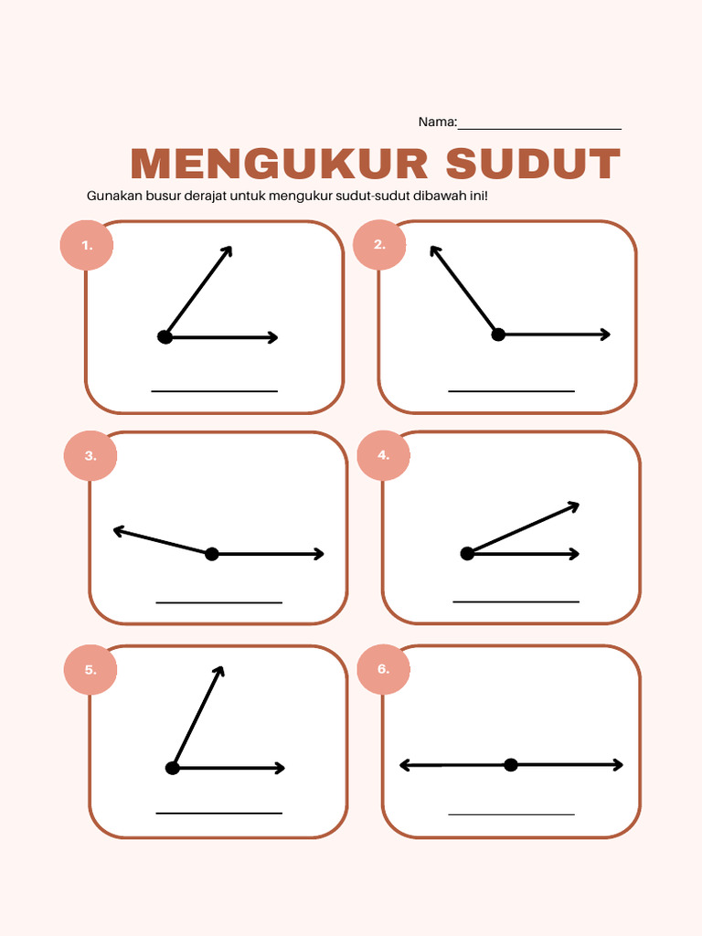 Measuring Angles With Protractor Math Printable Worksheet Peach Simple ...