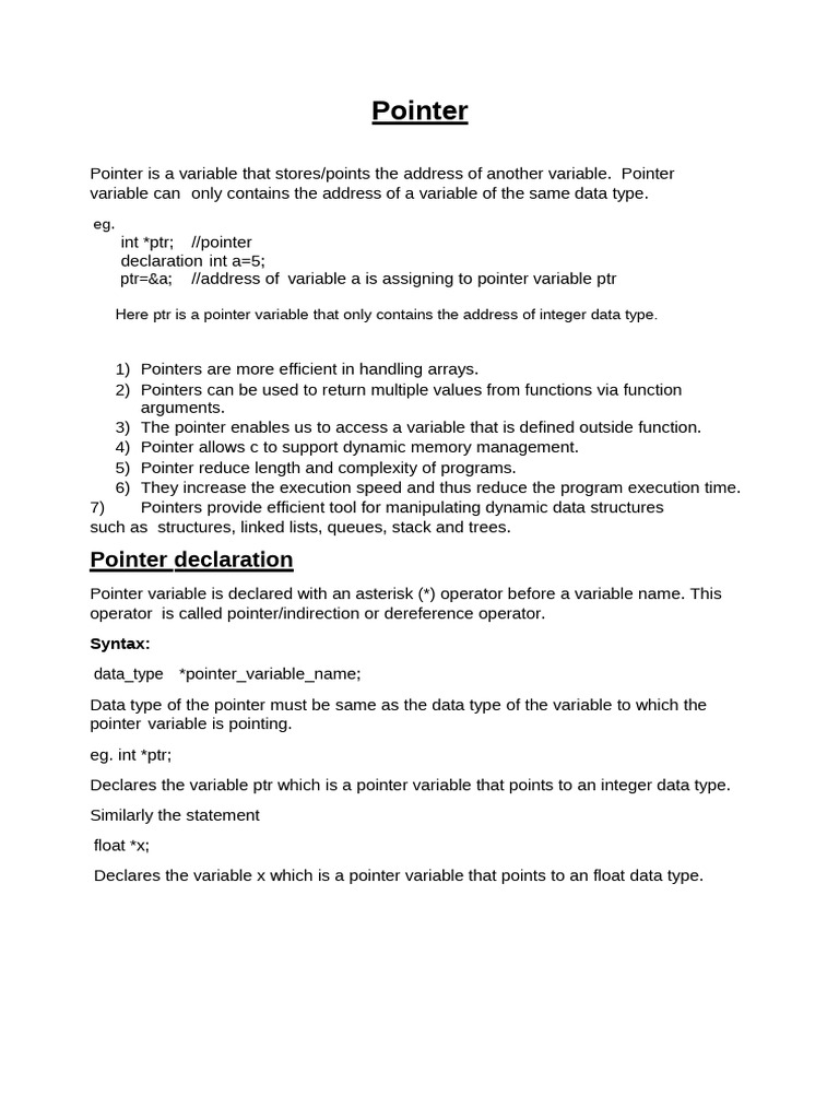 Pointernotes By Shraddha Mam Pdf Pointer Computer Programming Computer Programming