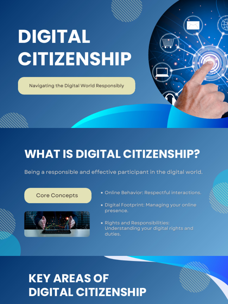 Blue Modern Digital Citizenship Presentation | PDF | Privacy ...