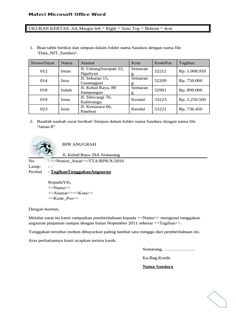 Latihan 8 Mail Merge | PDF