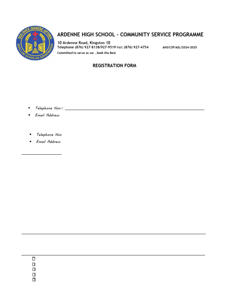 CSP Registration Form 2024-2025 | PDF