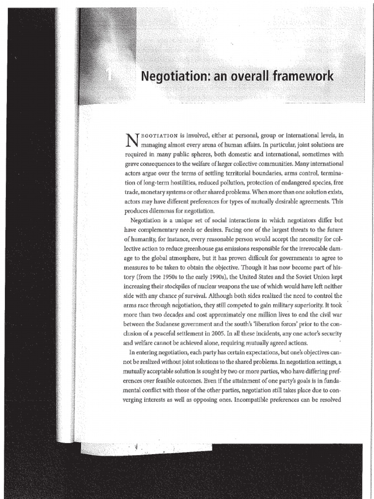 X-Chapter 1 - Negotiation - An Overall Framework | PDF