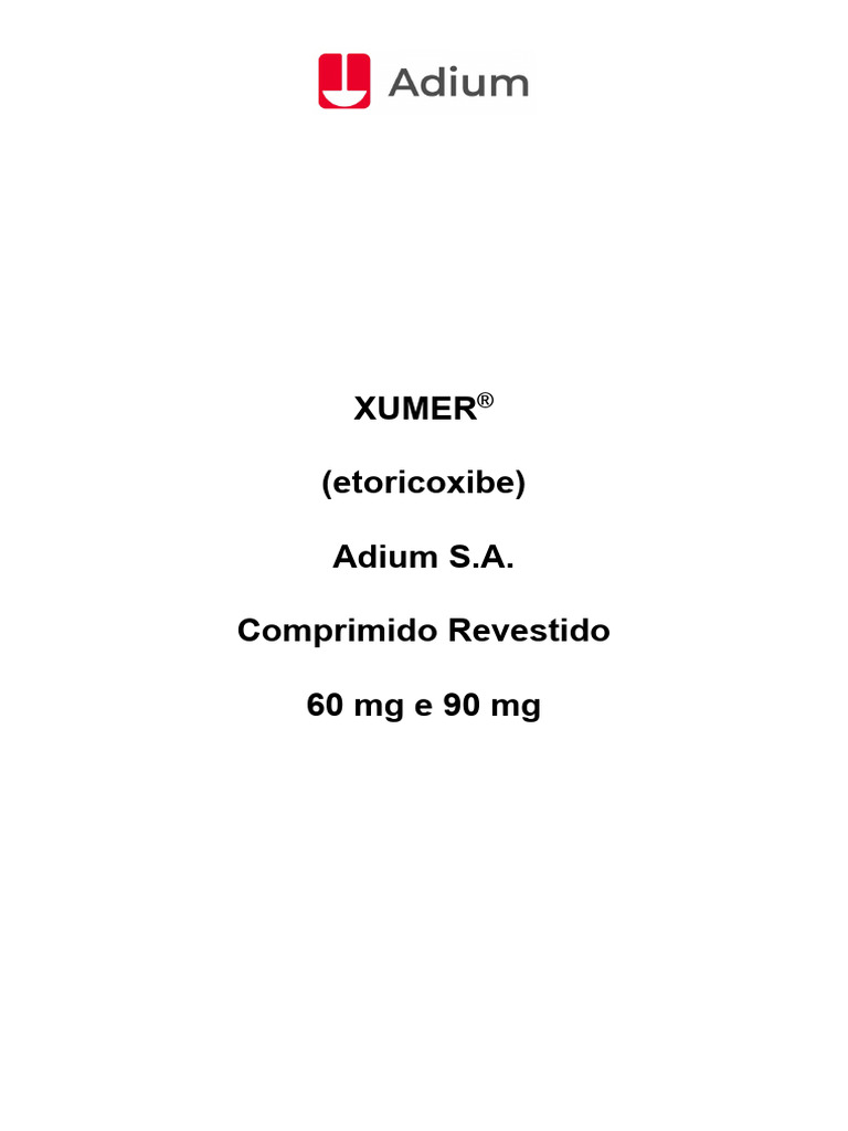 01.Bula XUMER Paciente | PDF | Artrite | Gravidez