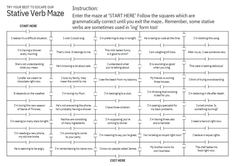 lexi-worksheet-stative-verb-maze.pdf | PDF