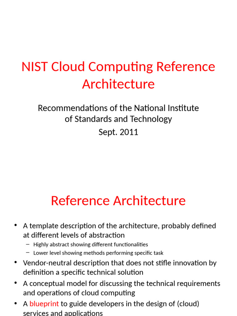 Cloud Reference Architecture Final | PDF | Cloud Computing | Service ...