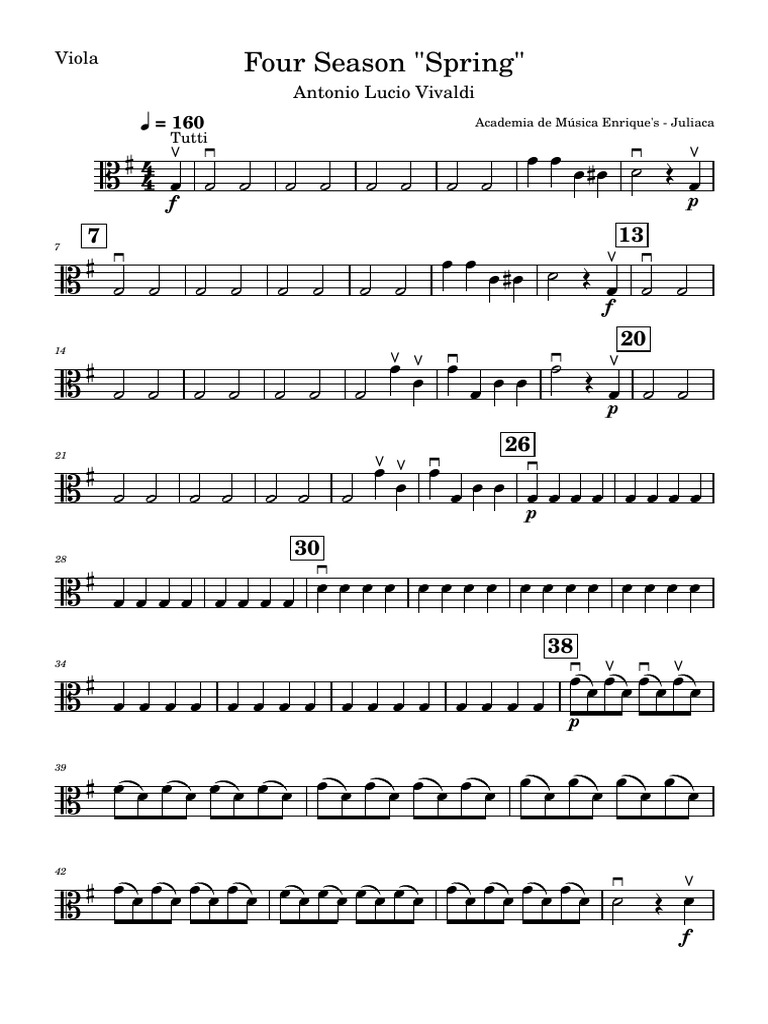 Vivaldi's Spring for Viola Performance | PDF | Concerto