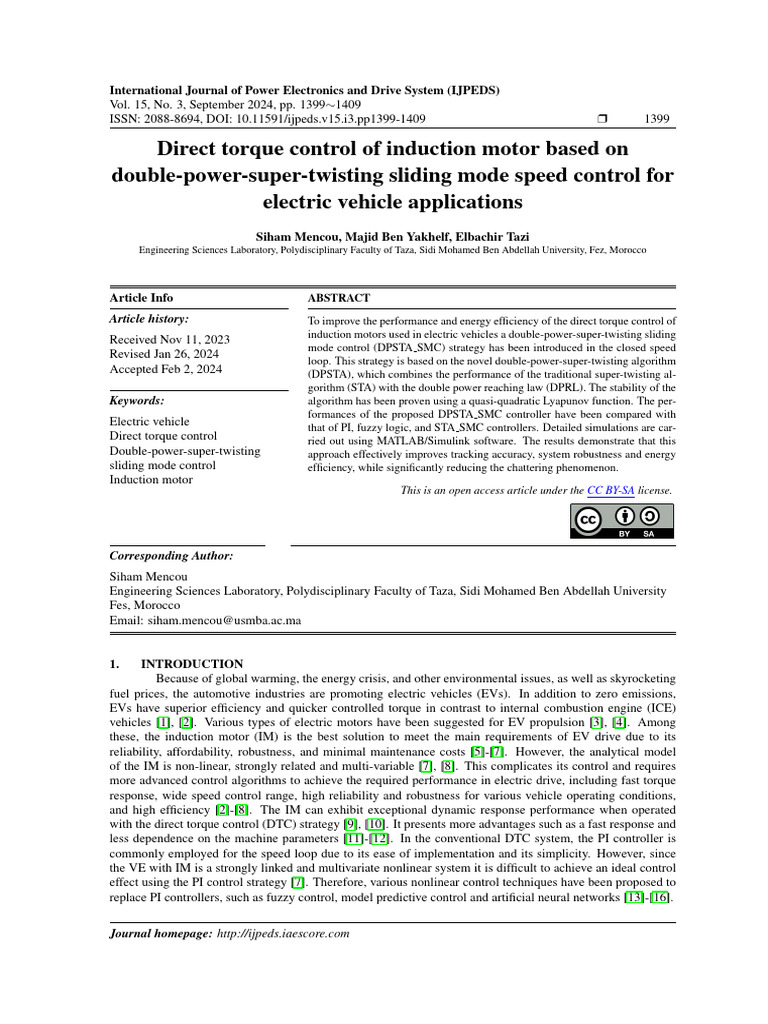 EV Induction Motor Torque Control | PDF | Electric Vehicle | Stability ...