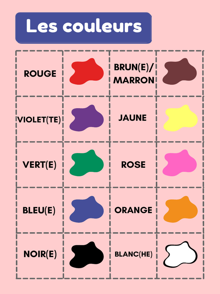 Les Couleurs Flashcards | PDF