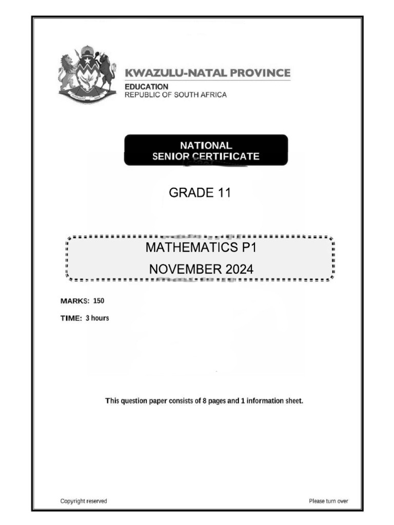 Mathematics p1 November 2024 PDF | PDF