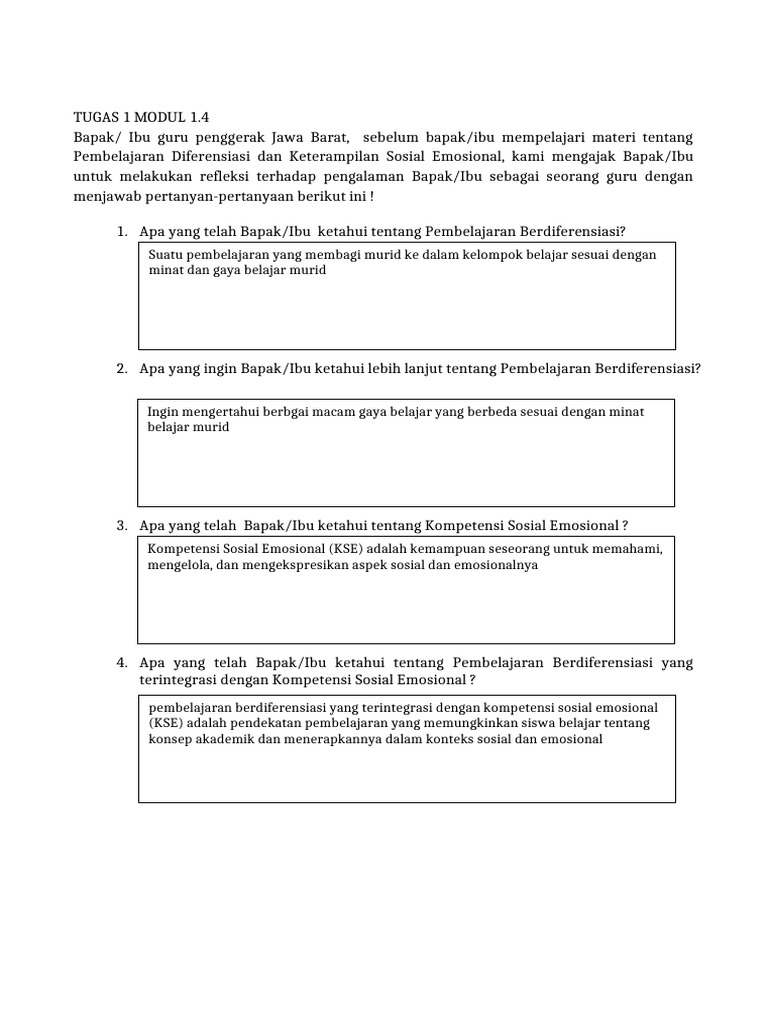 LK Modul 1.4 Level 1 Siti Suryani, S.pd. Sman 1 Telukjambe Barat | PDF