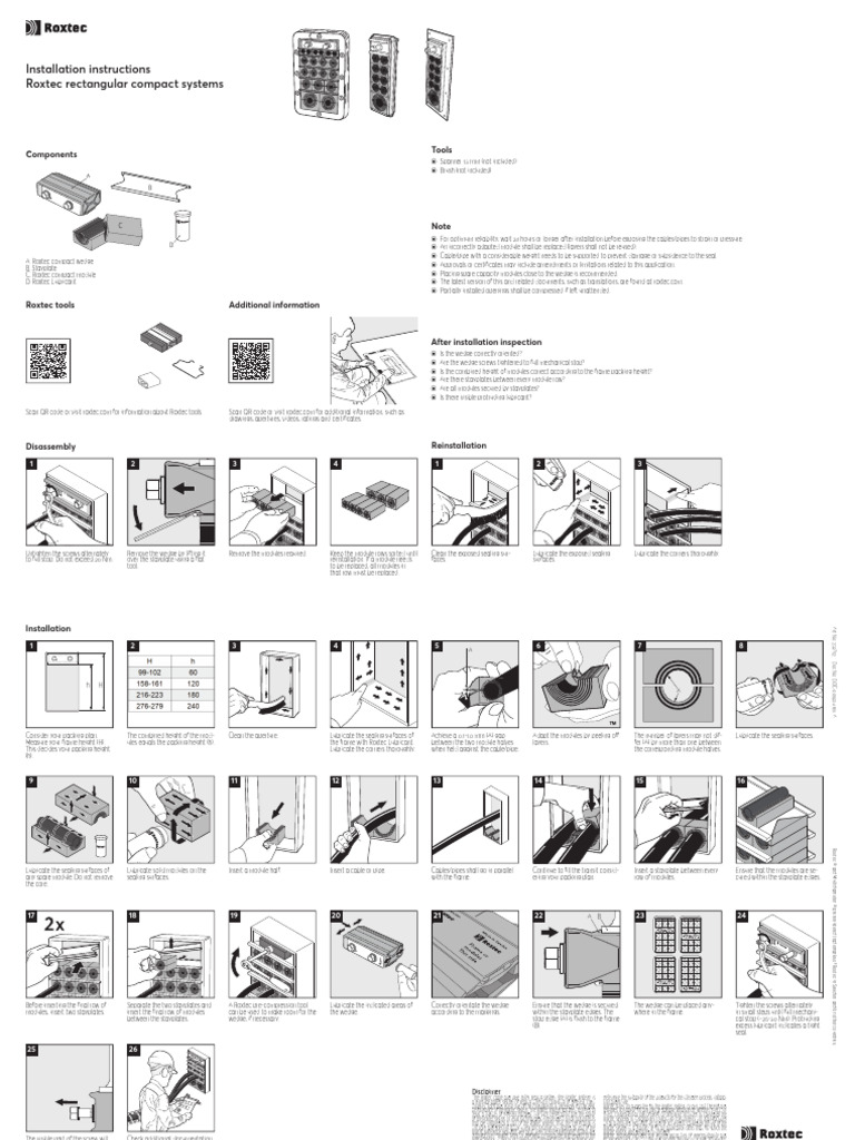 DOC-005804 (A) Roxtec Rectangular Compact Systems EN | PDF | Pipe (Fluid Conveyance)