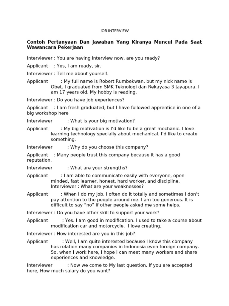 Job Interview | PDF