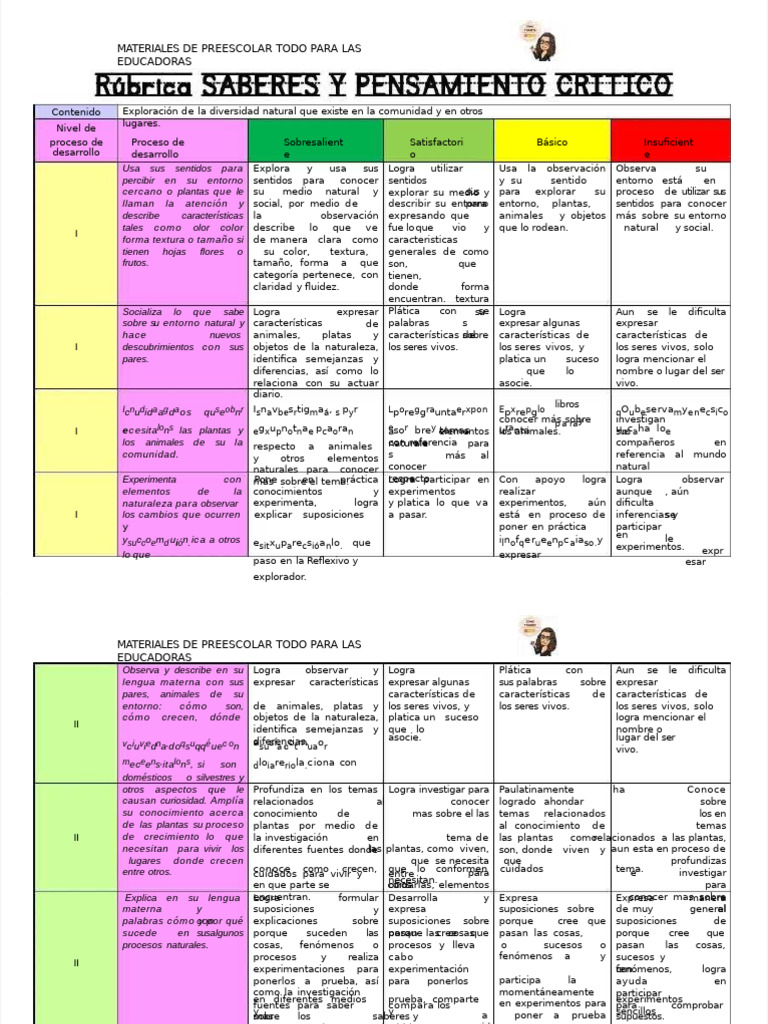 PDF Rubricas Nem 2023 Saberes Ciclo Escolar 2023 2024 | PDF ...