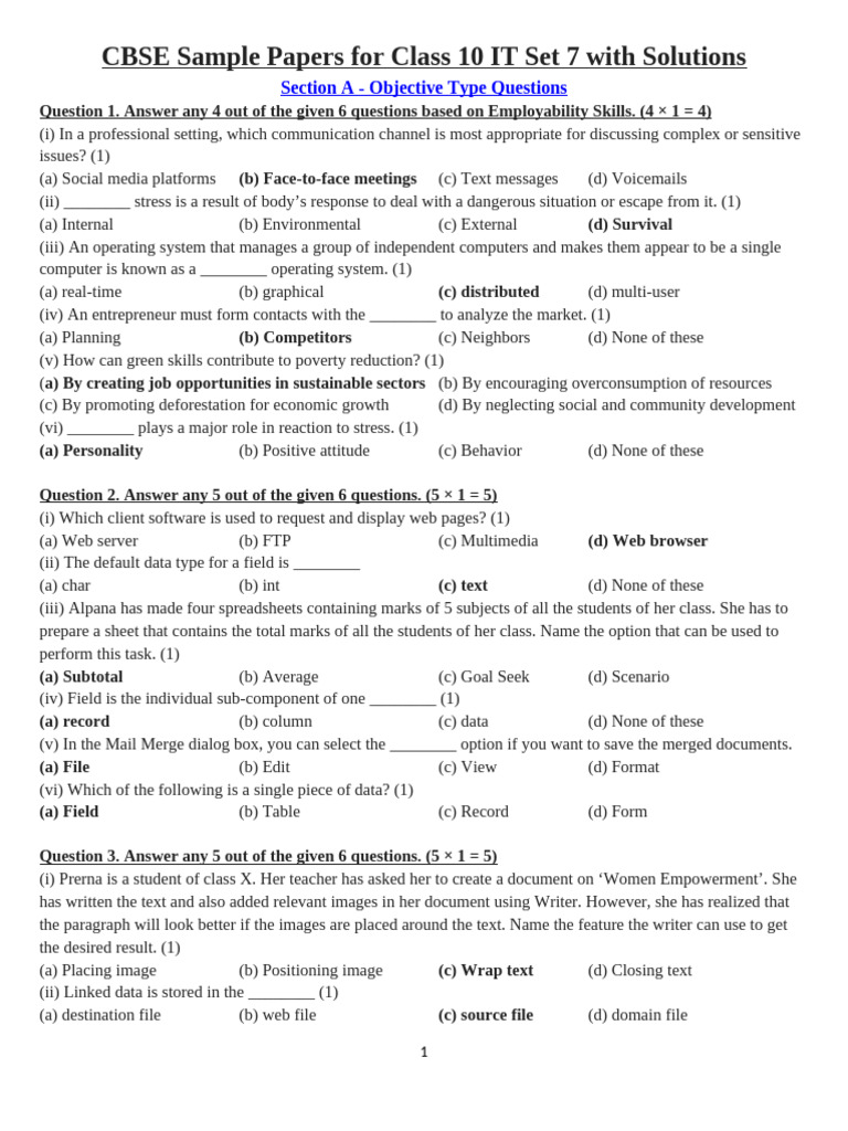 Set(7) - Computer QP with solutions | PDF | Databases | Entrepreneurship