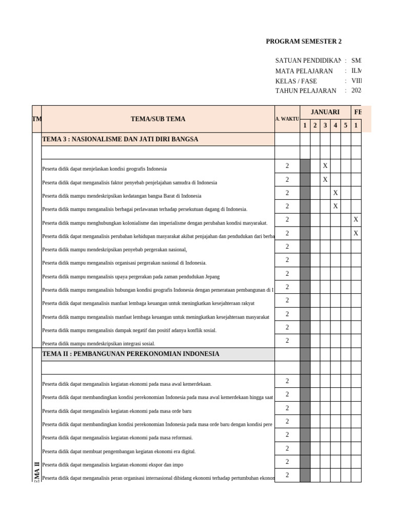 Prosem Kelas VIII | PDF