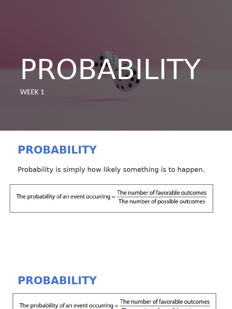Week 1 - Probability | PDF