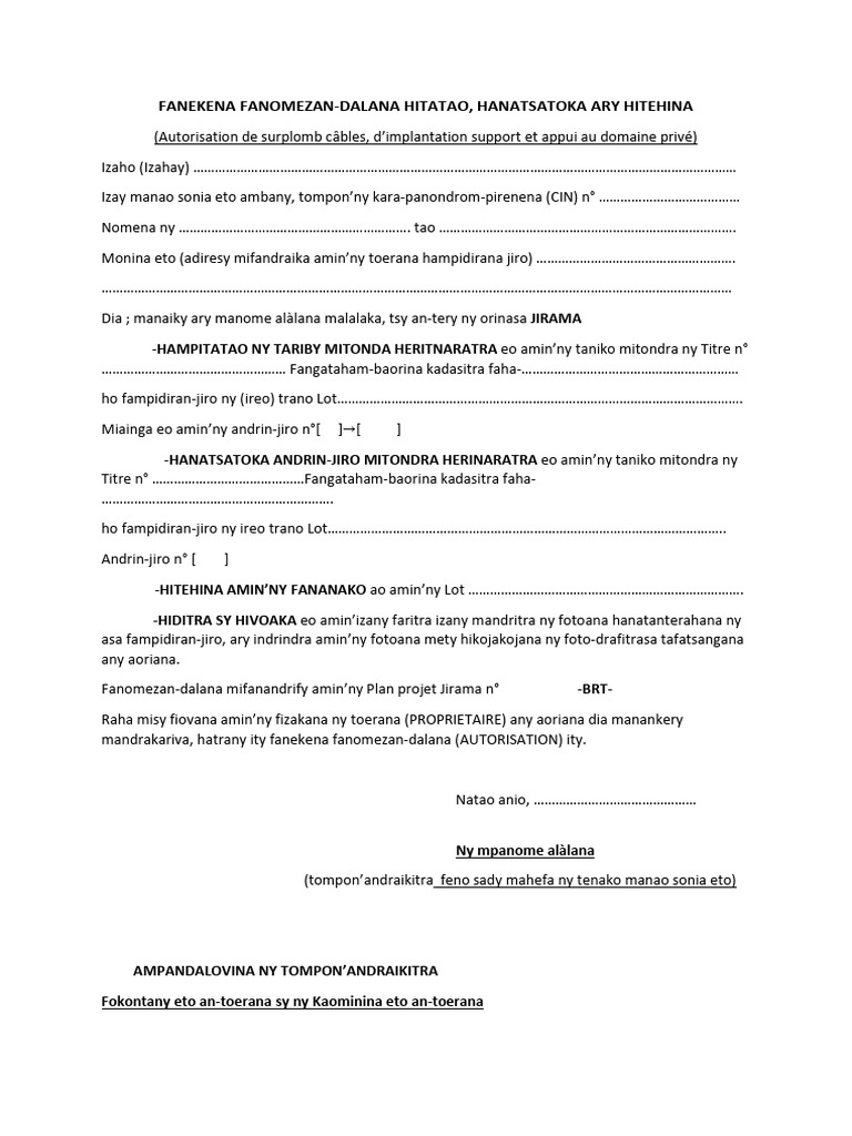 Lettre d'Autorisation | PDF