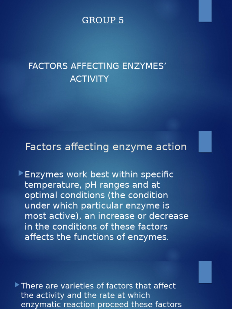 Factors Influencing Enzyme Activity | PDF | Enzyme | Enzyme Inhibitor
