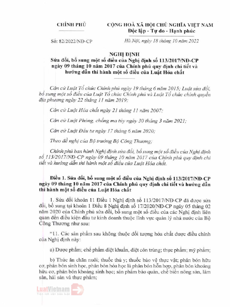Nghi Dinh 82 2022 ND CP | PDF